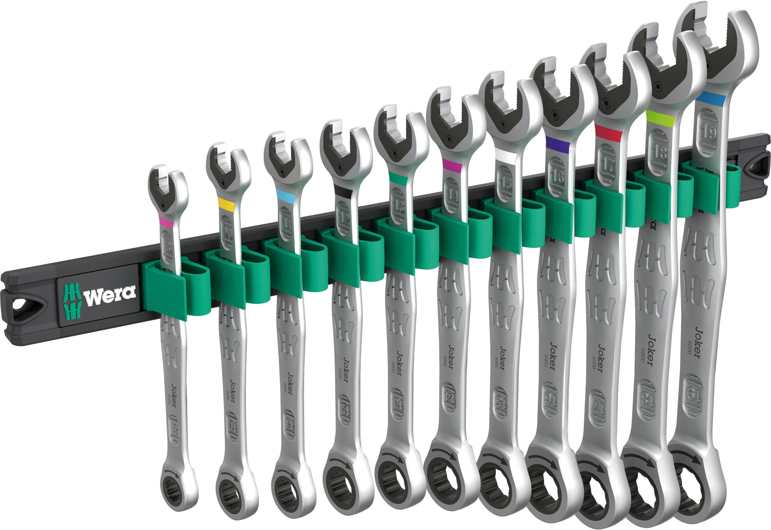 Wera | 9630 Joker | 6000 Ratchet Combination Spanner Set w/ Magnetic R